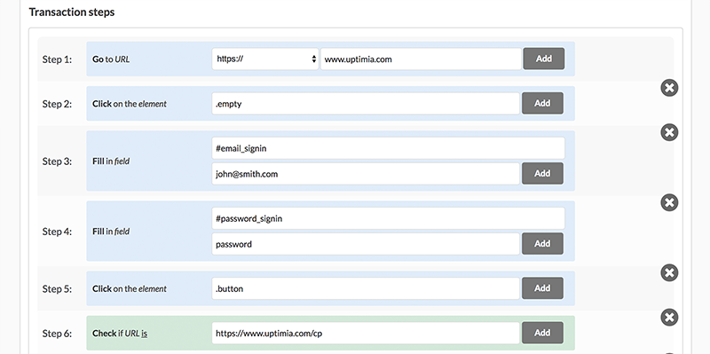 Web Transaction Monitoring | Uptimia